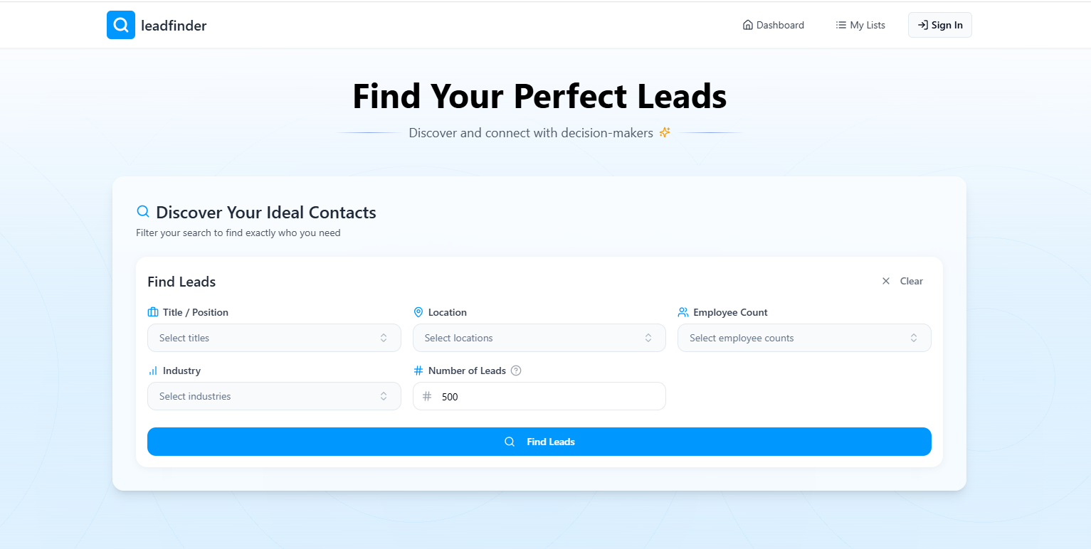 LeadFinder - B2B Lead Generation & Email Finder Tool | Find Business Emails